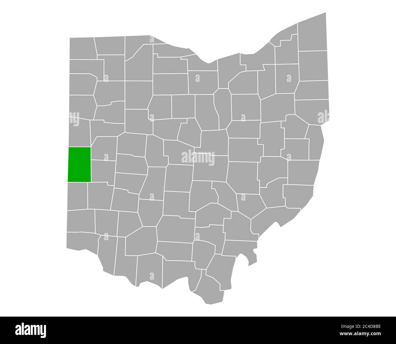 Map of Darke in Ohio Stock Photo - Alamy