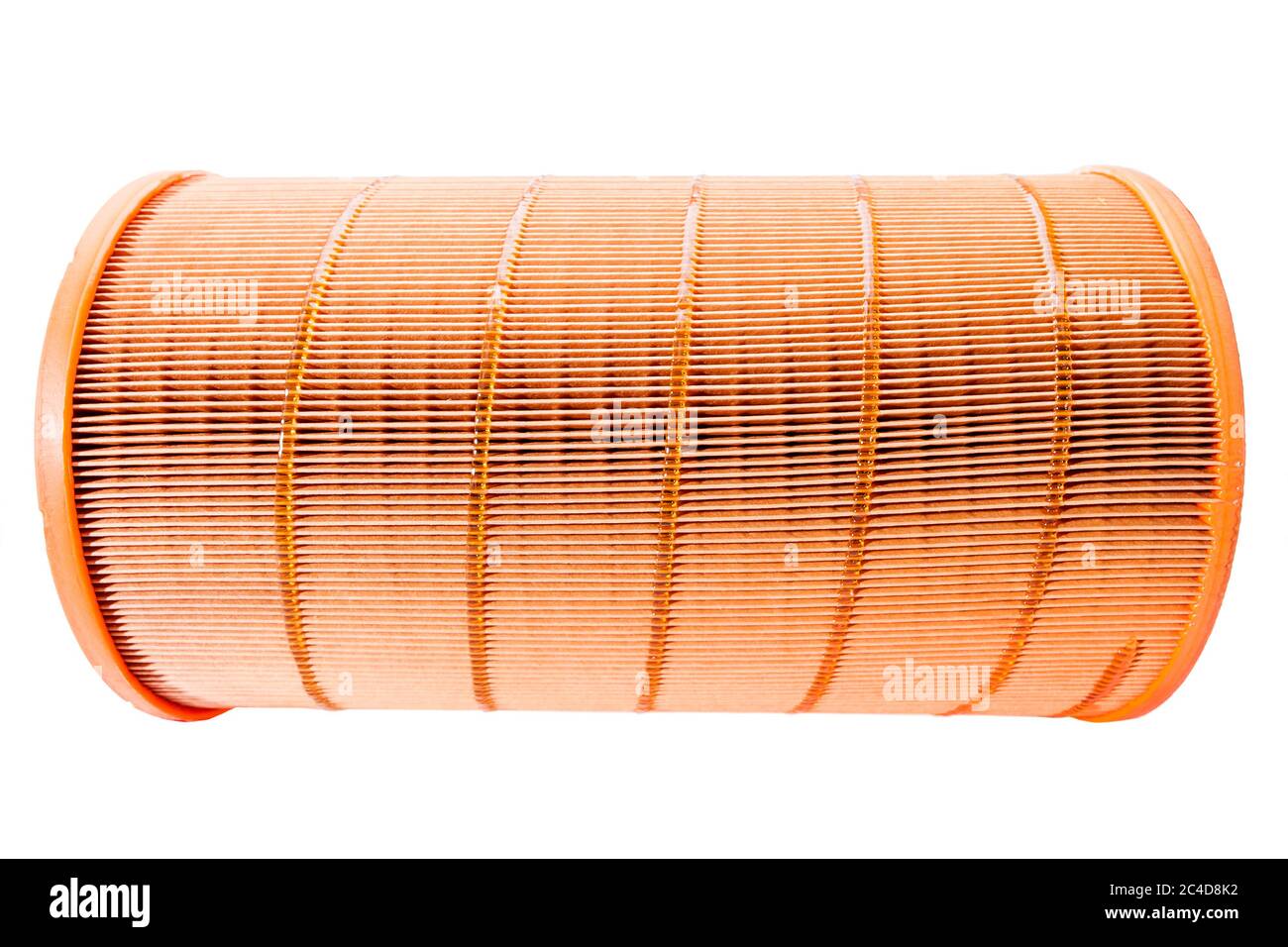 orange tube paper air filter isolated on white background side view of ...