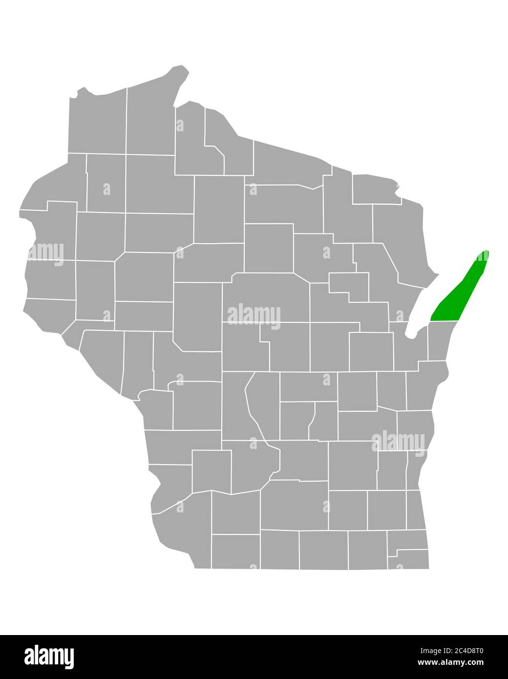 Map of Door in Wisconsin Stock Photo - Alamy