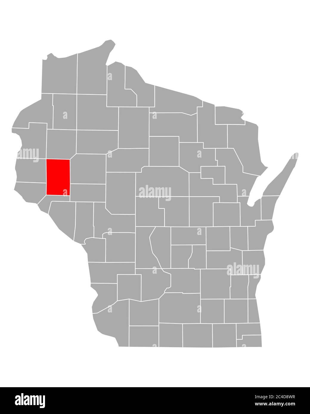 Map of Dunn in Wisconsin Stock Photo - Alamy