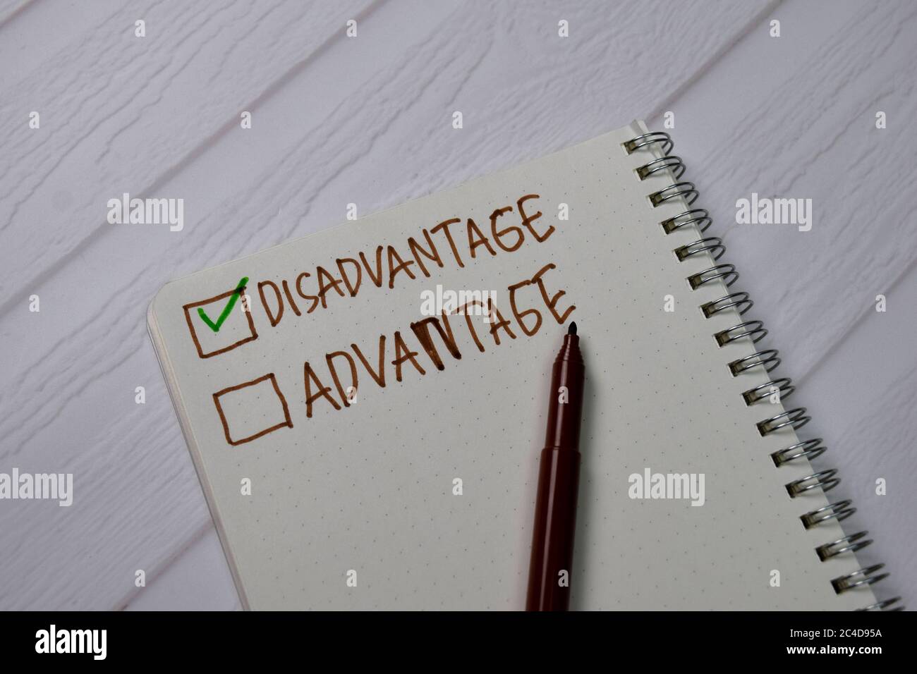 Advantage disadvantage comparison solution concept hi-res stock ...