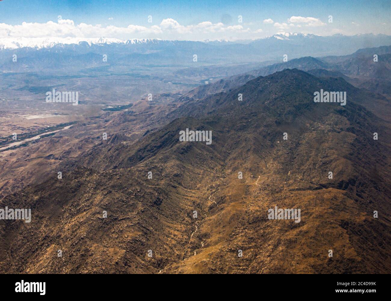 a dry valley and mountain during summer season, Jalalabad region ...