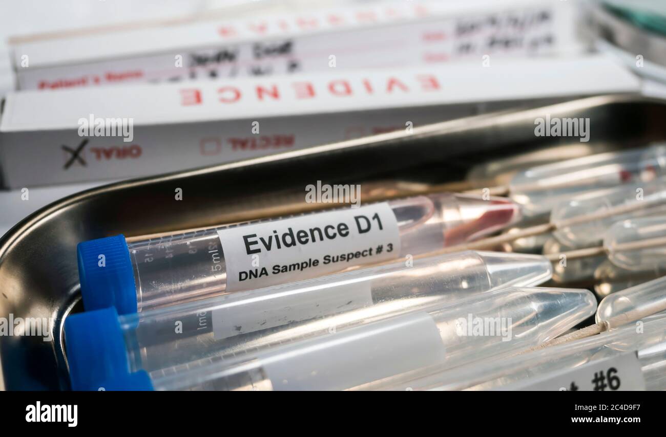 Hematological analysis with forensic test kit in a murder in a crime ...