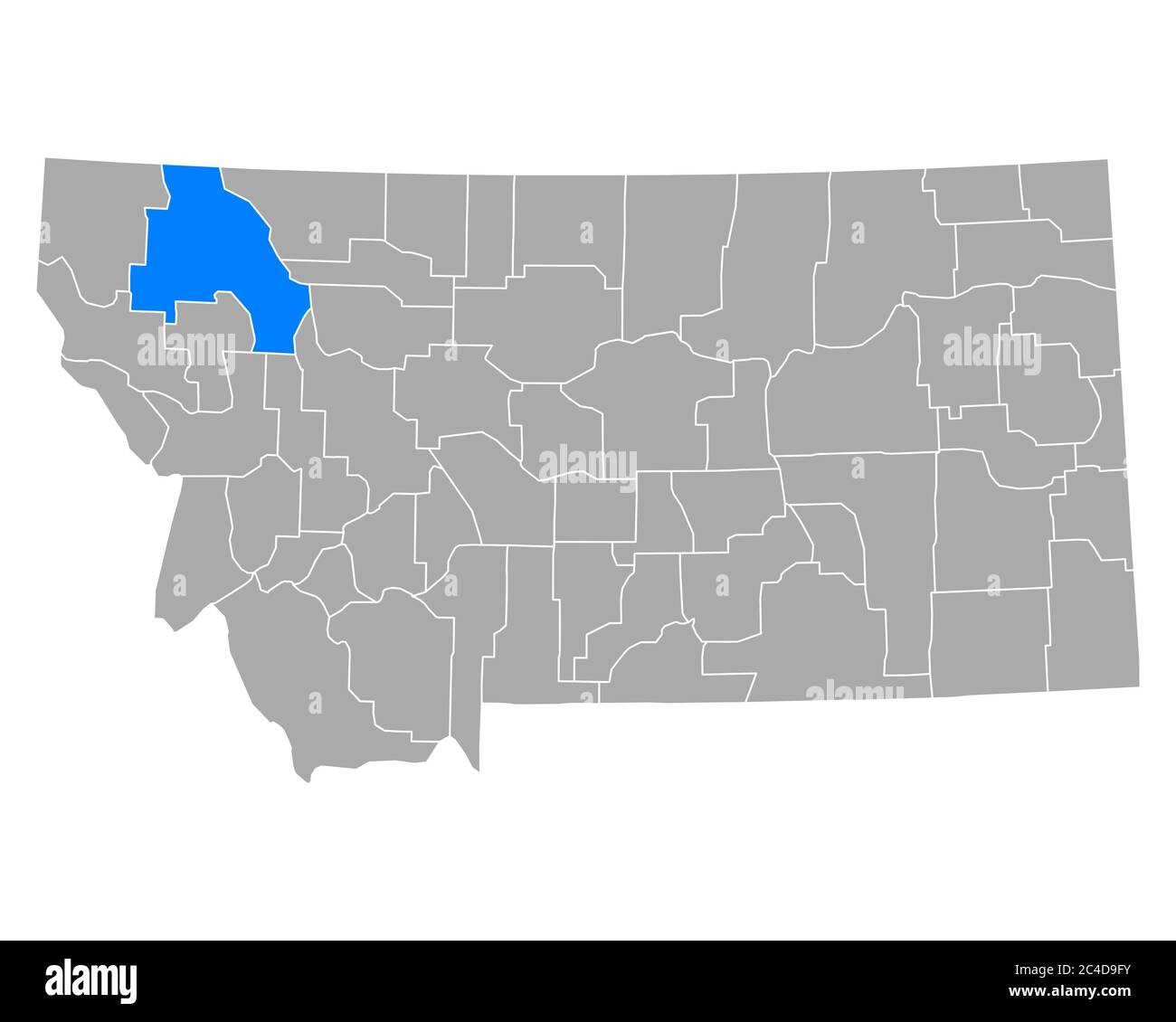 Map of Flathead in Montana Stock Photo - Alamy