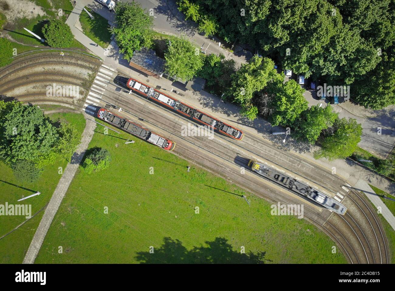 Parked trams hi-res stock photography and images - Alamy