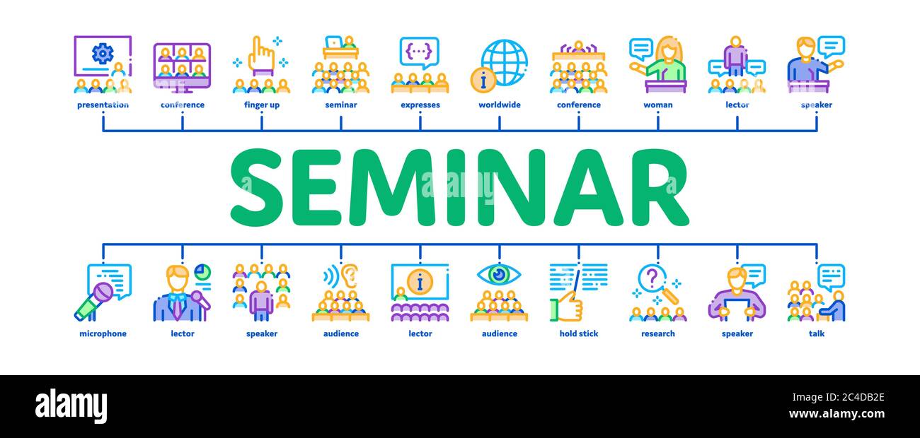 Seminar Conference Minimal Infographic Banner Vector Stock Vector Image ...
