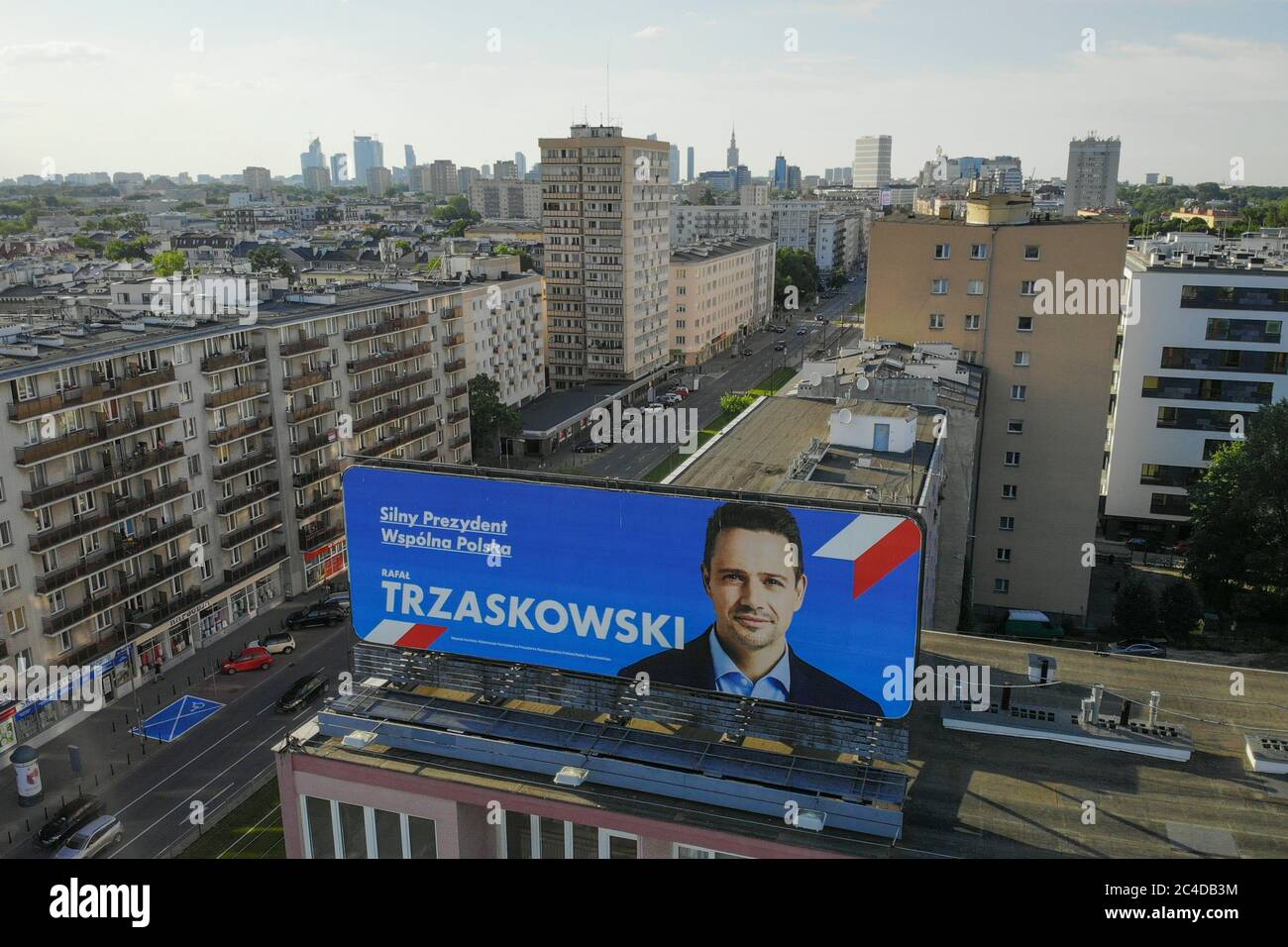 A billboard advertising the candidacy for Warsaw mayor Rafal ...