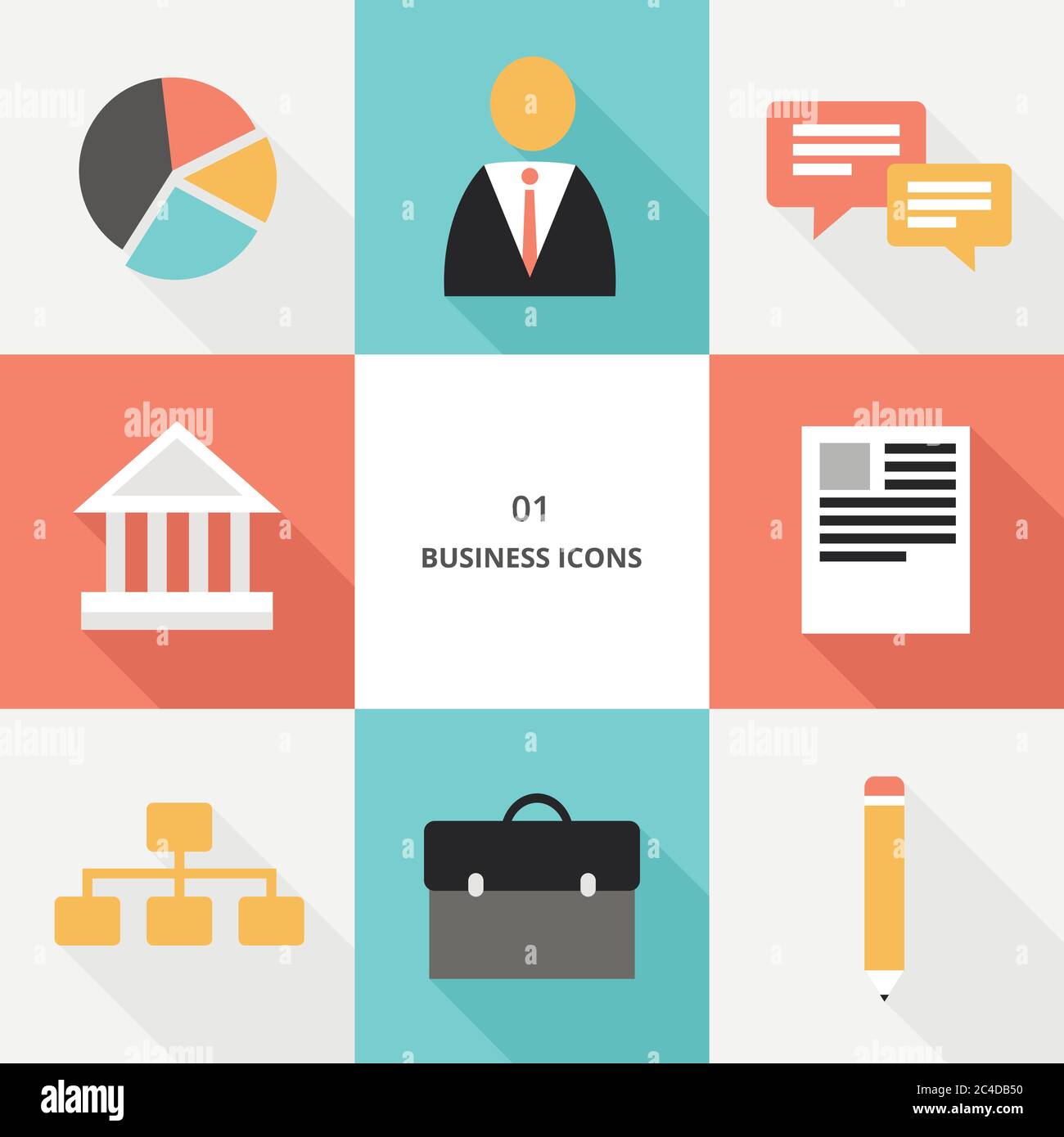 Set 01 - flat design business icons, vector illustration Stock Vector ...