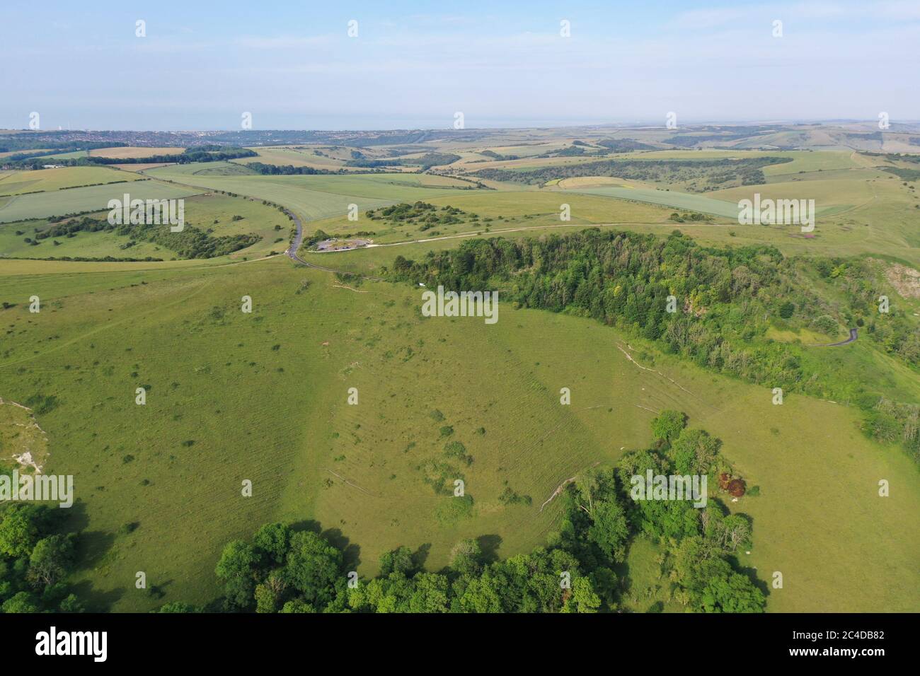 Spectacular aerial views of South Downs in East Sussex Stock Photo - Alamy