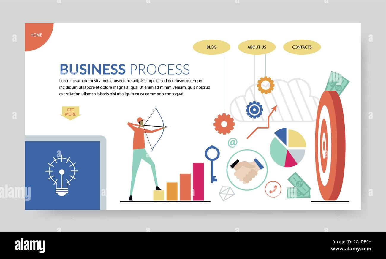 Business process concept, creative website template, modern flat design ... Business process concept, creative website template, modern flat design ...