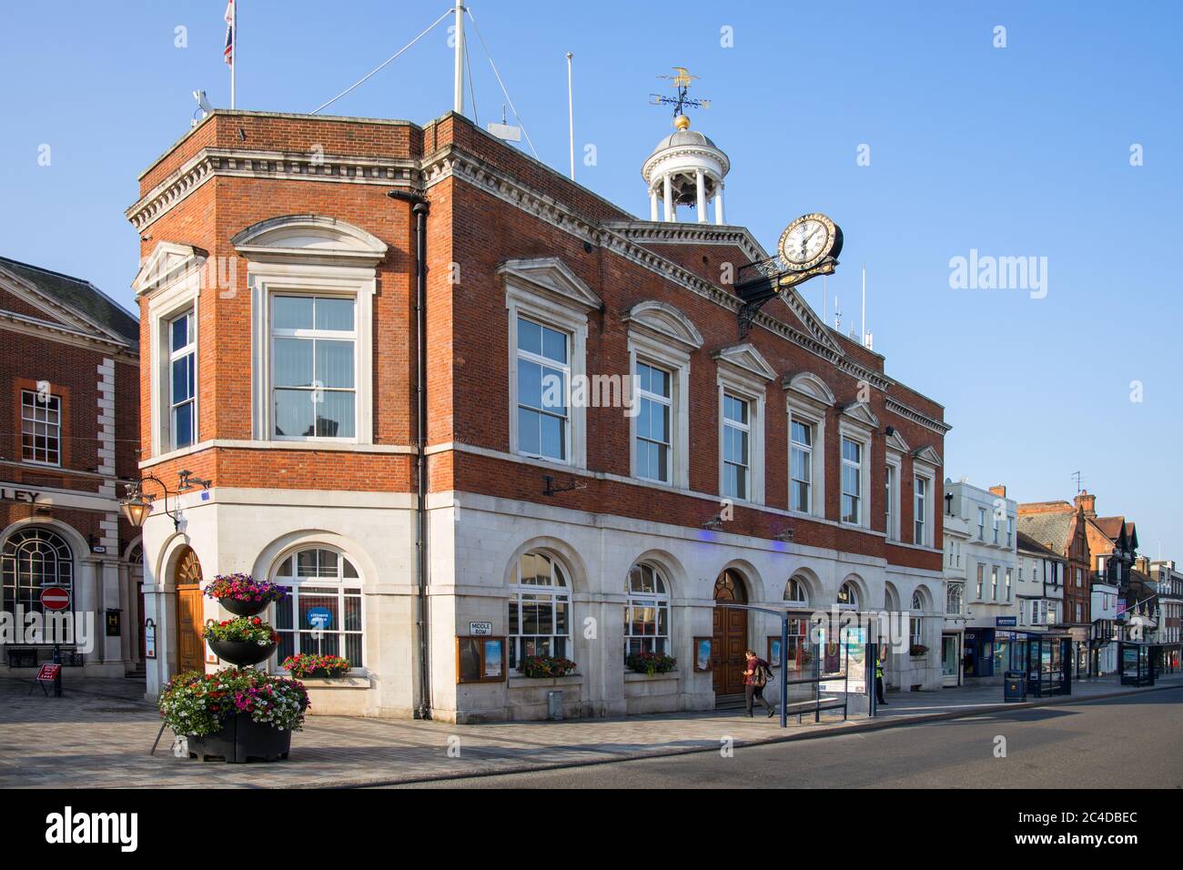 the clock and fine town hall in maidstone high street kent Stock Photo ...