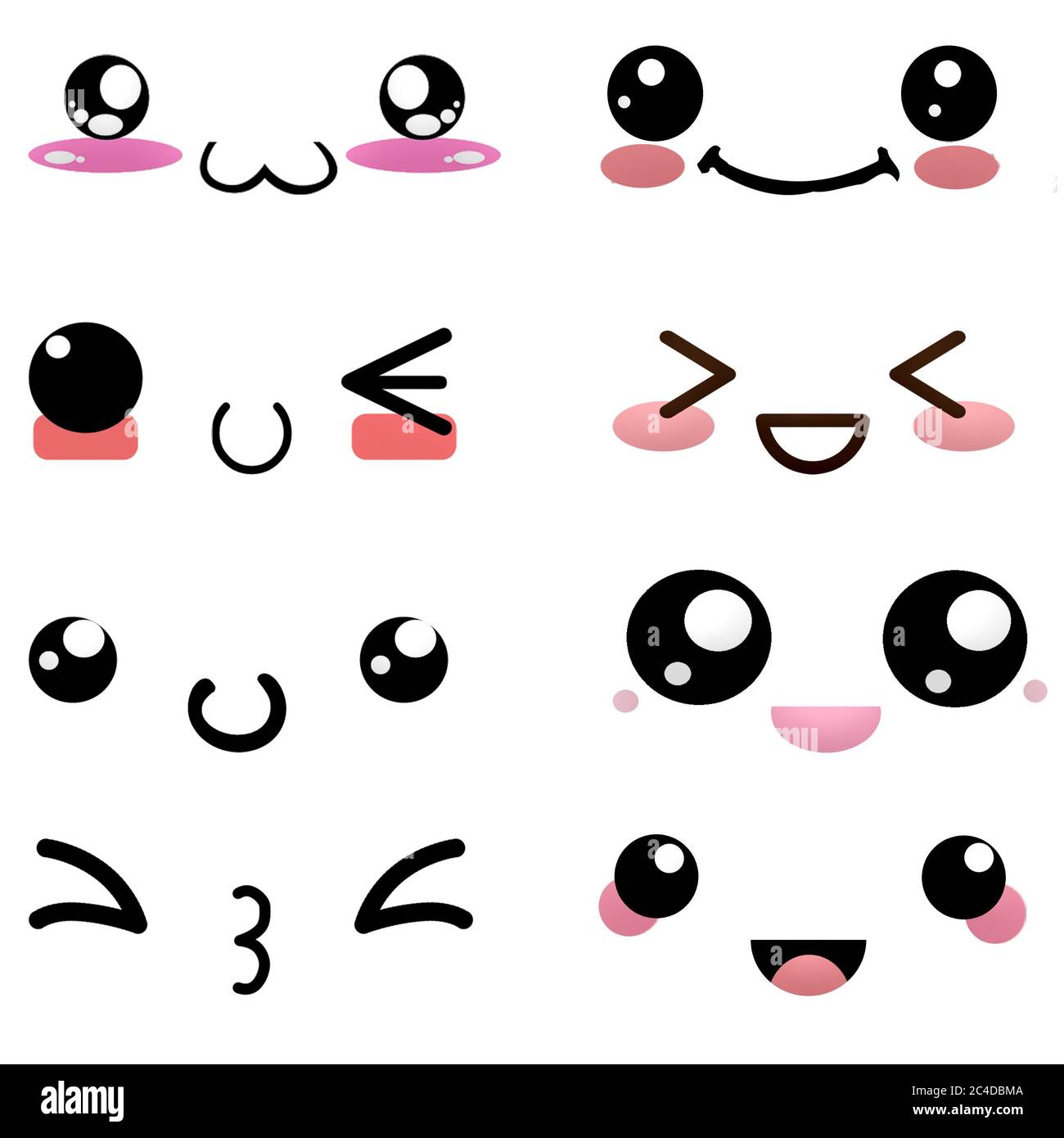 An illustration of cute faces isolated on a white background - nice for ...