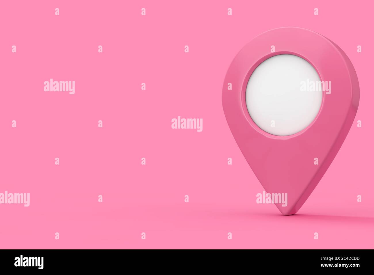 Pink Target Map Poinet Pin in Duotone Style on a pink background. 3d ...