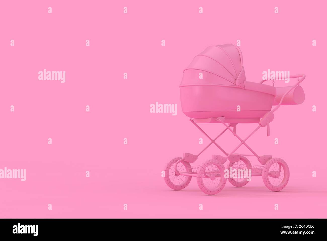 Modern Pink Baby Carriage, Stroller, Pram Mock Up in Duotone Style on a ...
