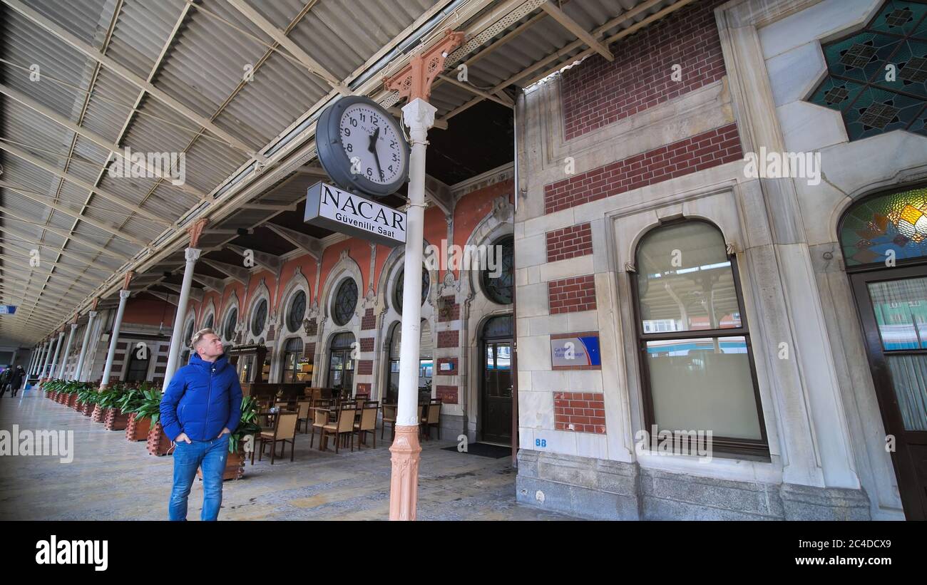 Istanbul, Turkey - January 8, 2020: End point of Orient Express line ...
