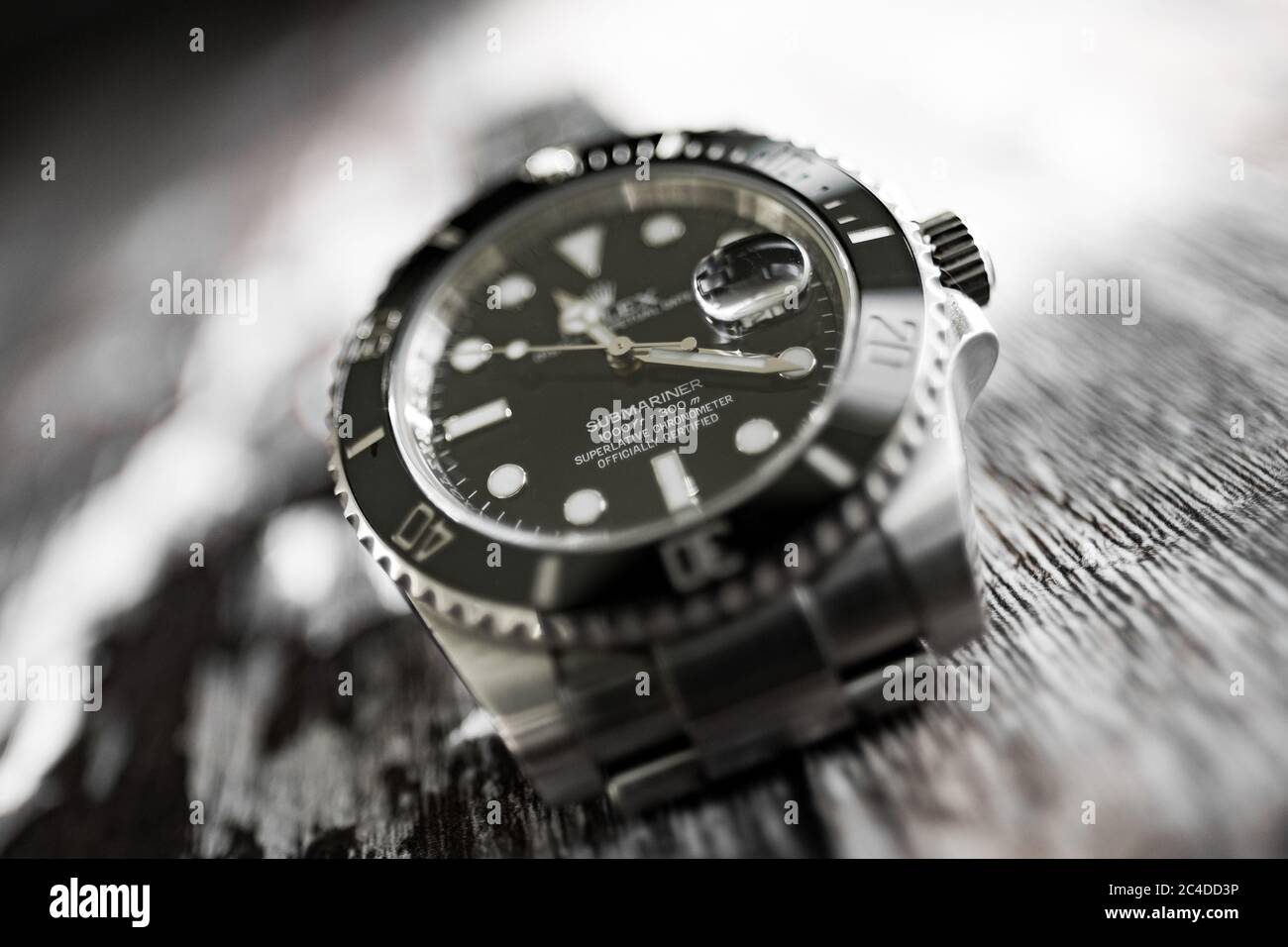 Close-up, shallow focus view of a well-known, Swiss manufactured ...