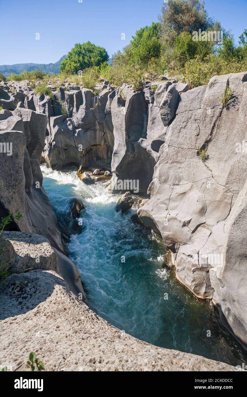Gole dell'Alcantara - A canyon river Alcantara, which goes through the ...