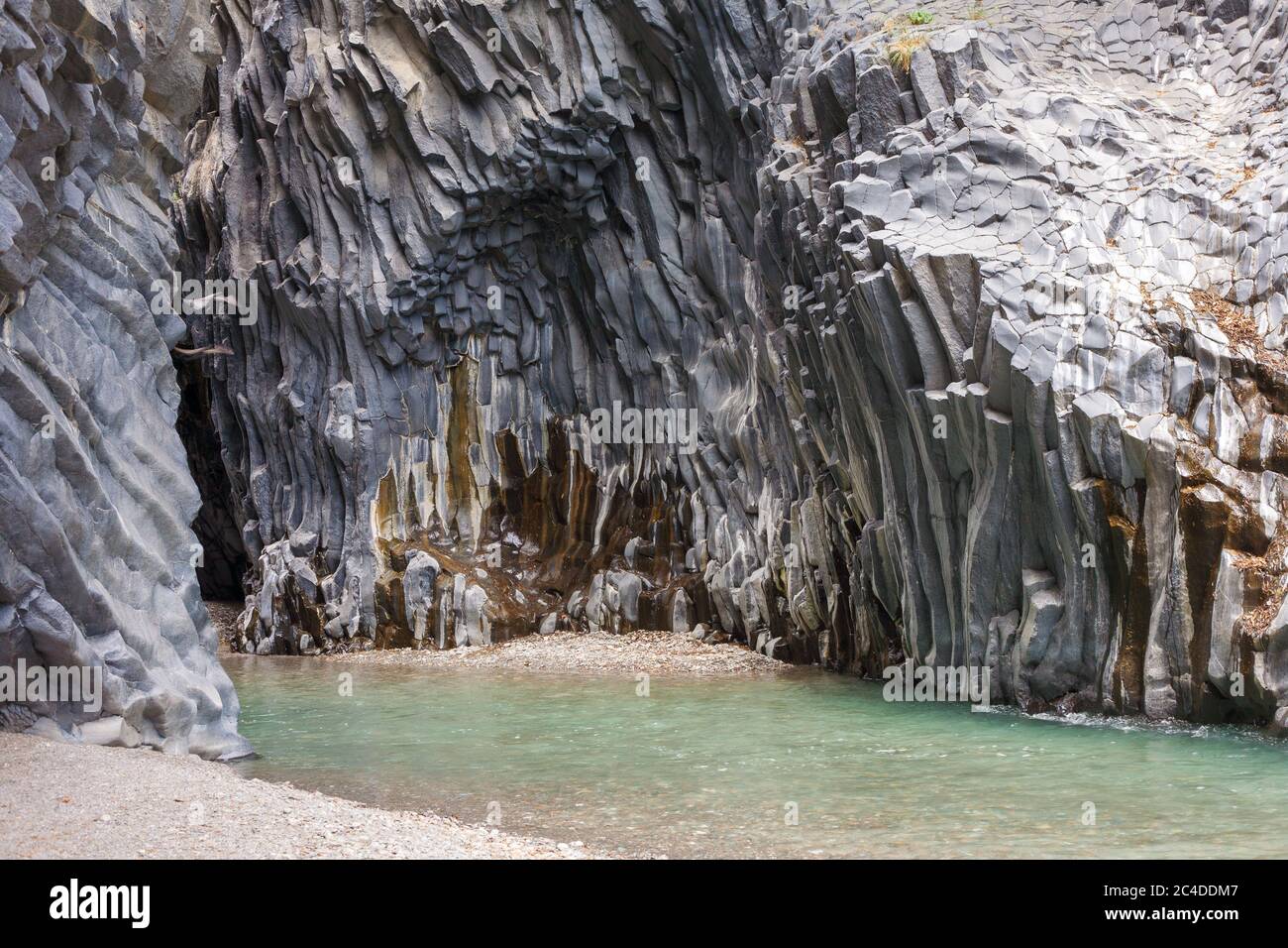Alcantara river gorge near to Etna volcano in Sicily, Italy Stock Photo ...