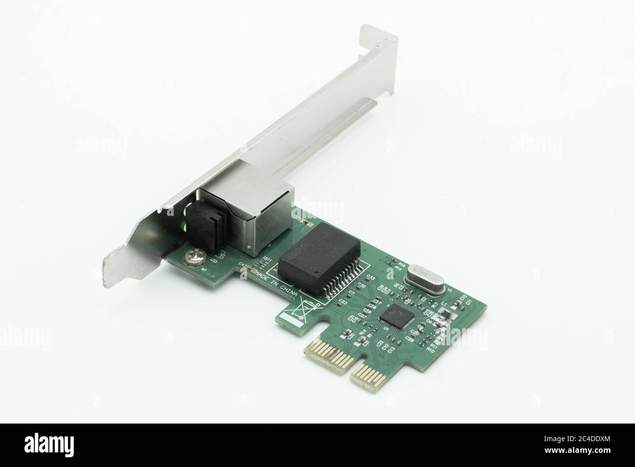 Isolated view of a general computer Ethernet Networking PCIe card ...