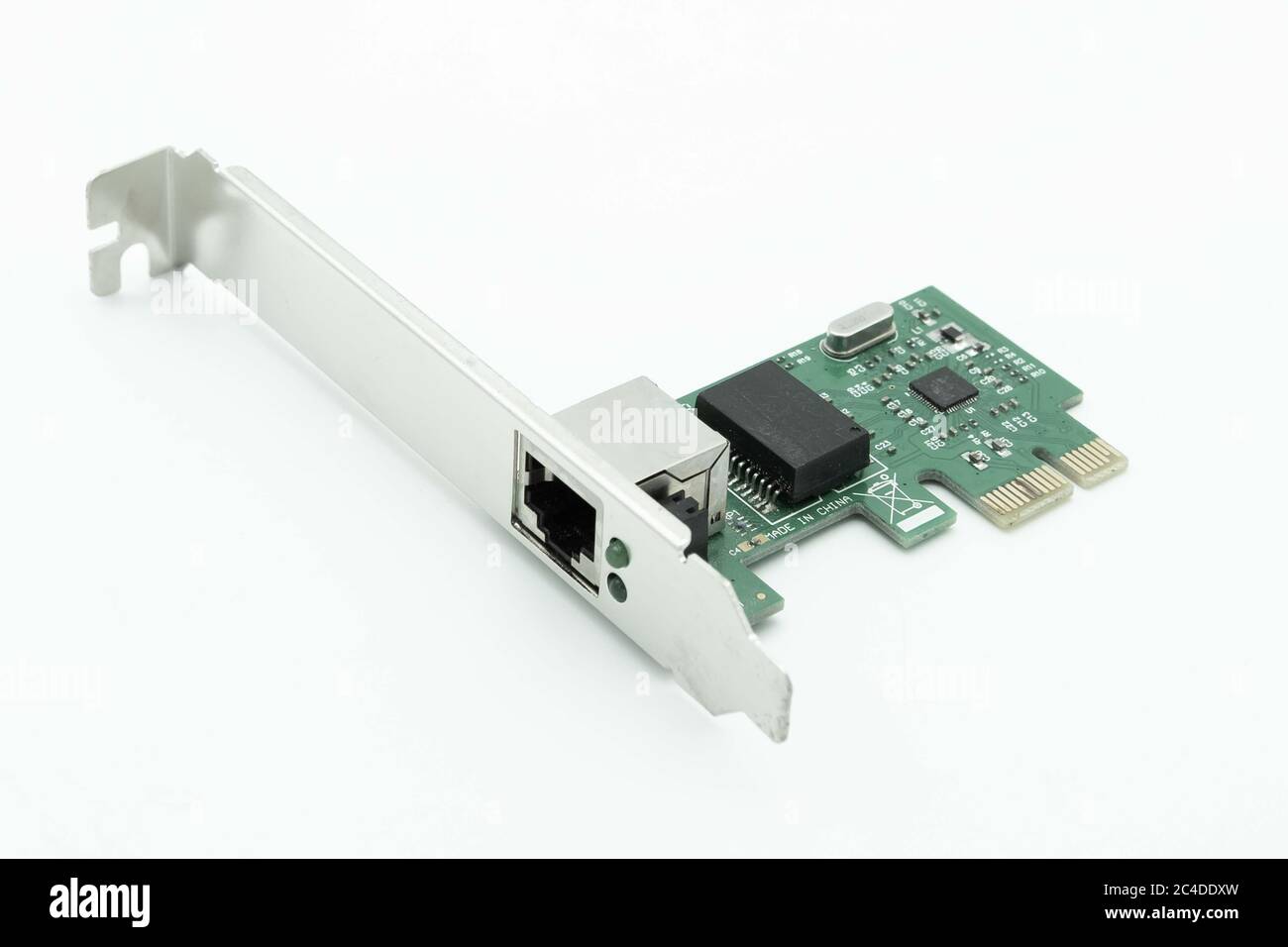 Isolated view of a general computer Ethernet Networking PCIe card ...