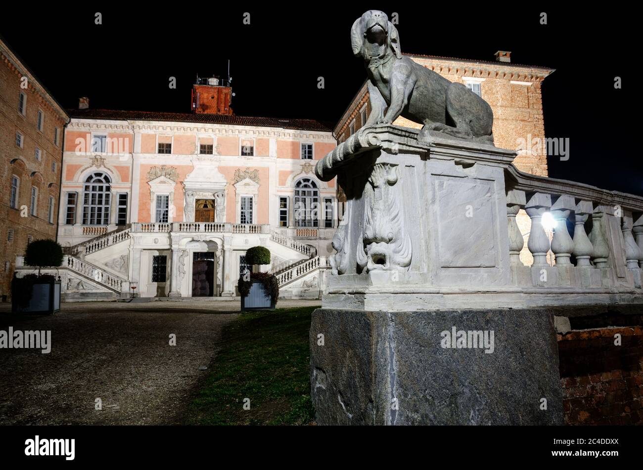 Castle of Govone in Piedmont, Italy, at night Stock Photo - Alamy