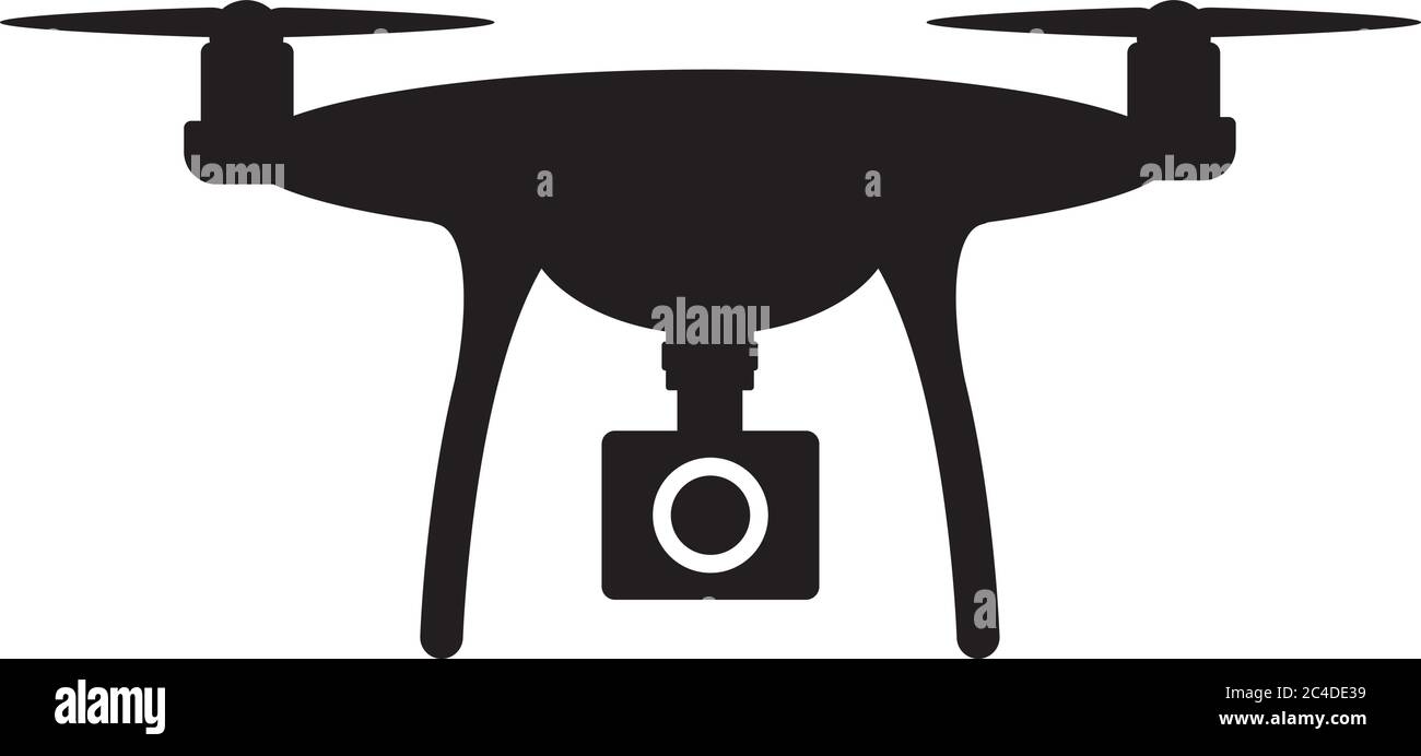 Camera Mounted On Drone Silhouette Icon Stock Vector Image And Art Alamy