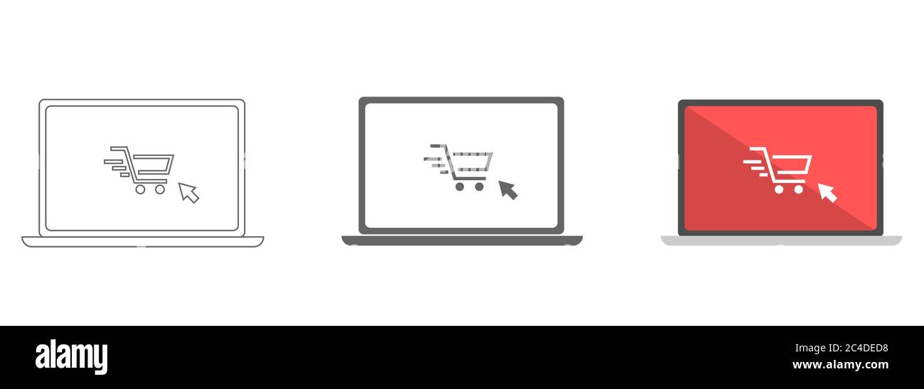 Laptop computer commercial icons hi-res stock photography and images ...