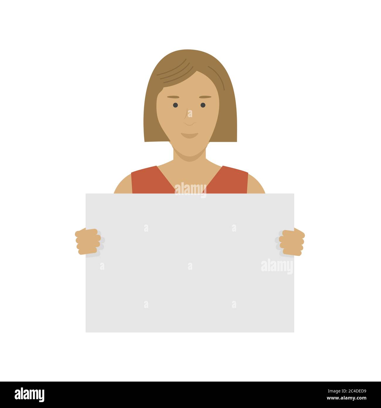 Smiling positive female holding Stock Vector Images - Alamy