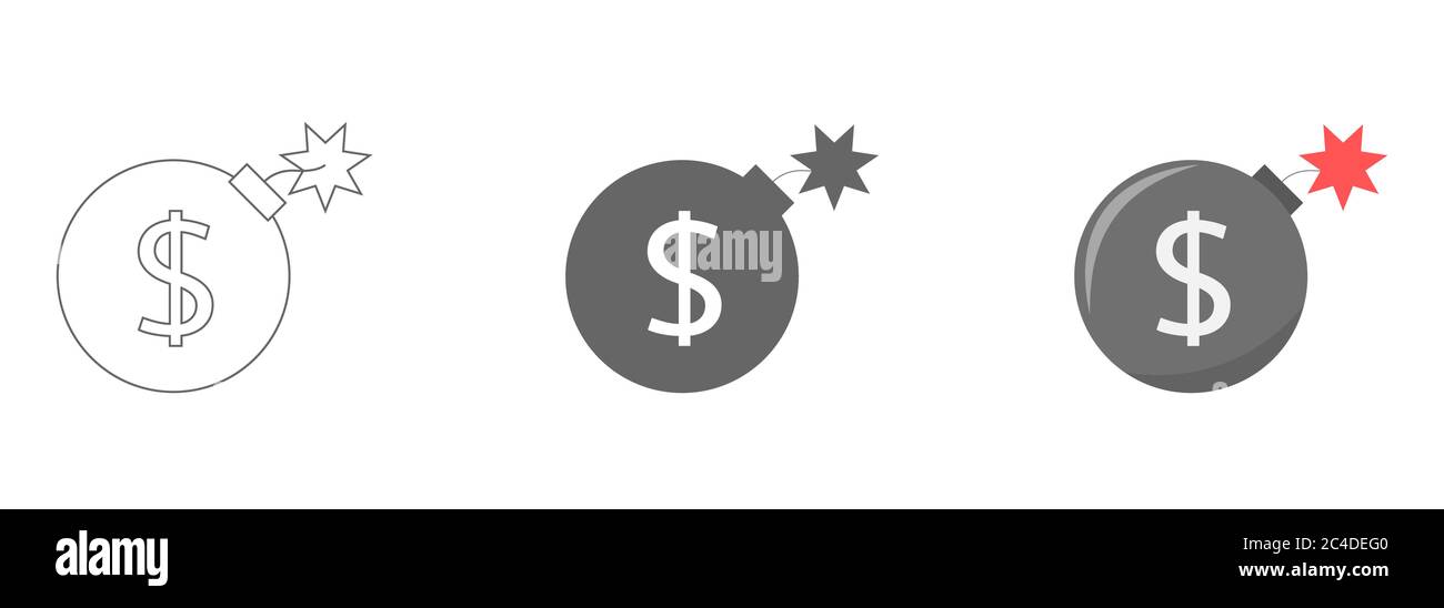 Bomb with dollar sign icons Stock Vector Image & Art - Alamy