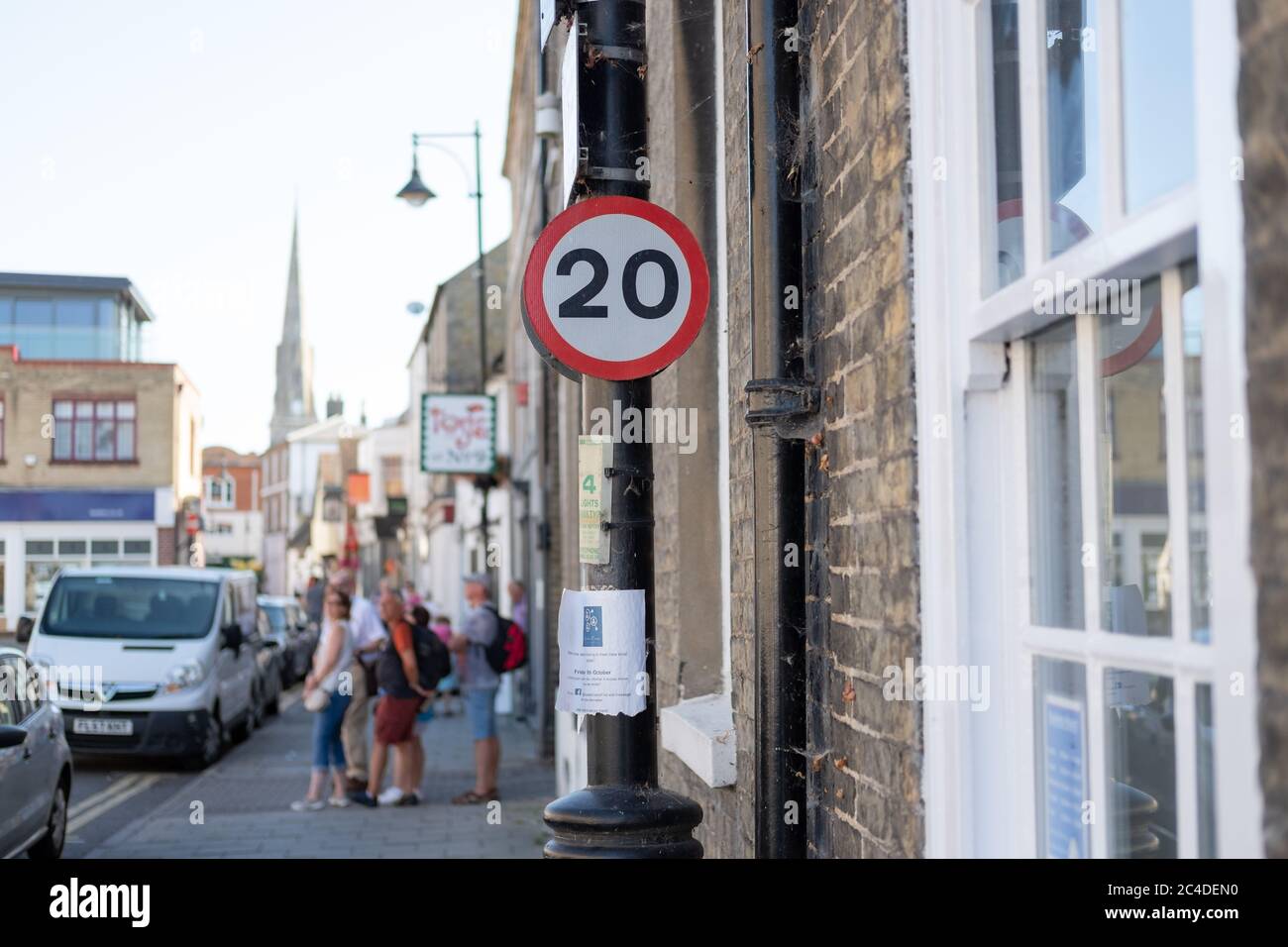 September 2019: Shallow focus of a 20 mph sign seen within a High ...