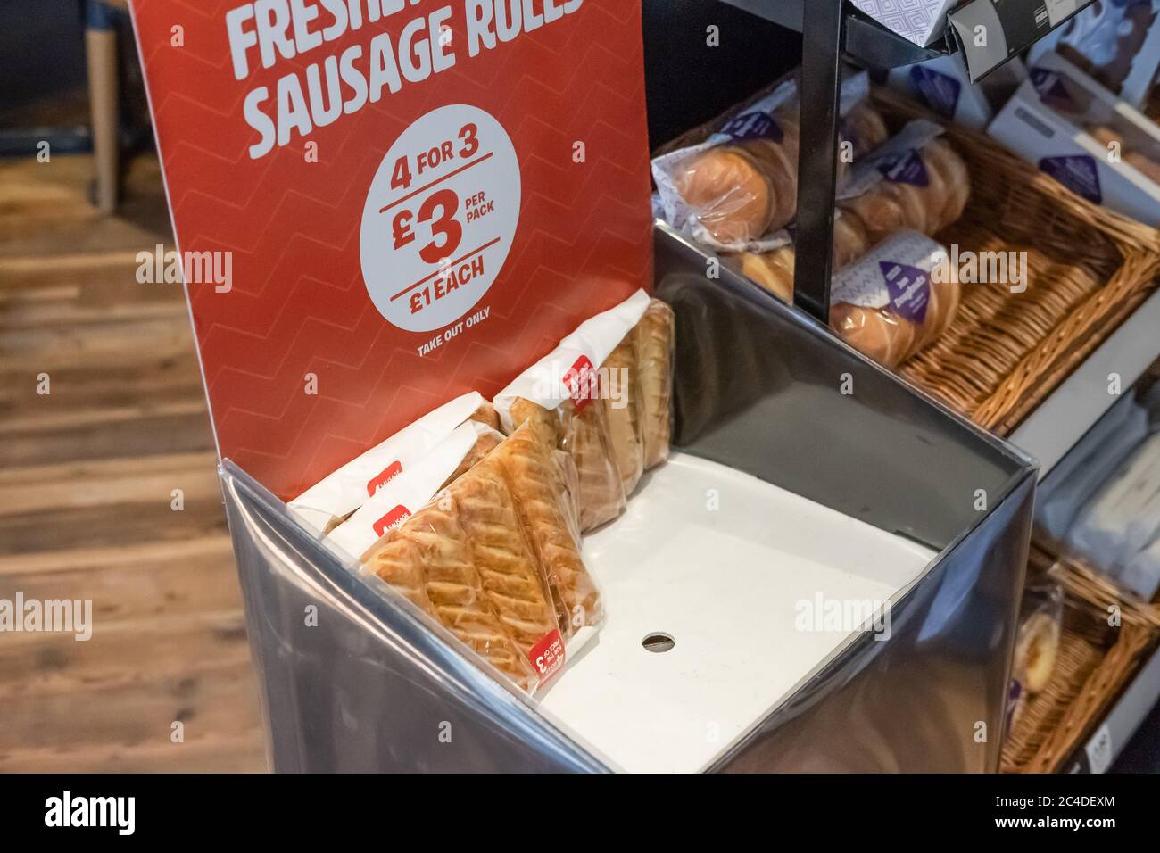 Interior view of a well-known, British snack and hot food restaurant ...