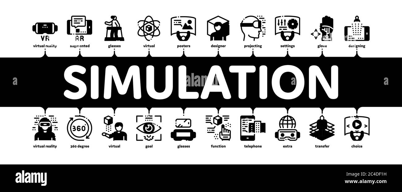 Simulation Equipment Minimal Infographic Banner Vector Stock Vector ...
