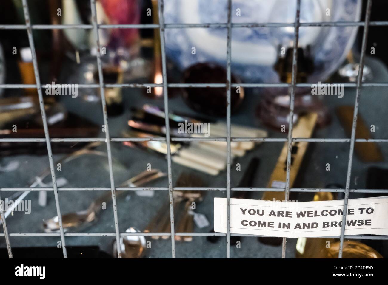 Small Welcome to Browse sign seen attached to a traditional, antique ...