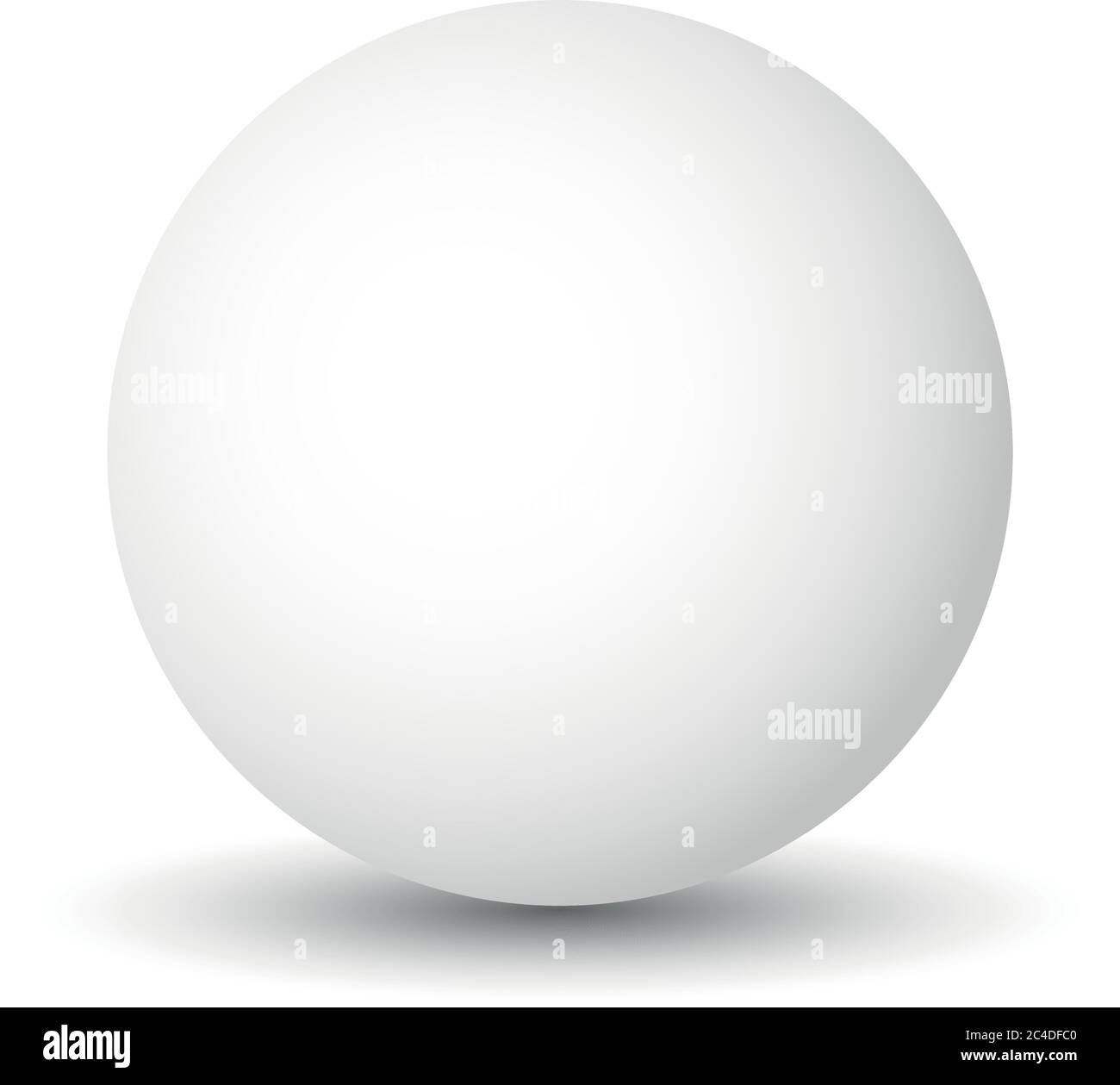 White sphere, ball or orb. 3D vector object with dropped shadow on ...