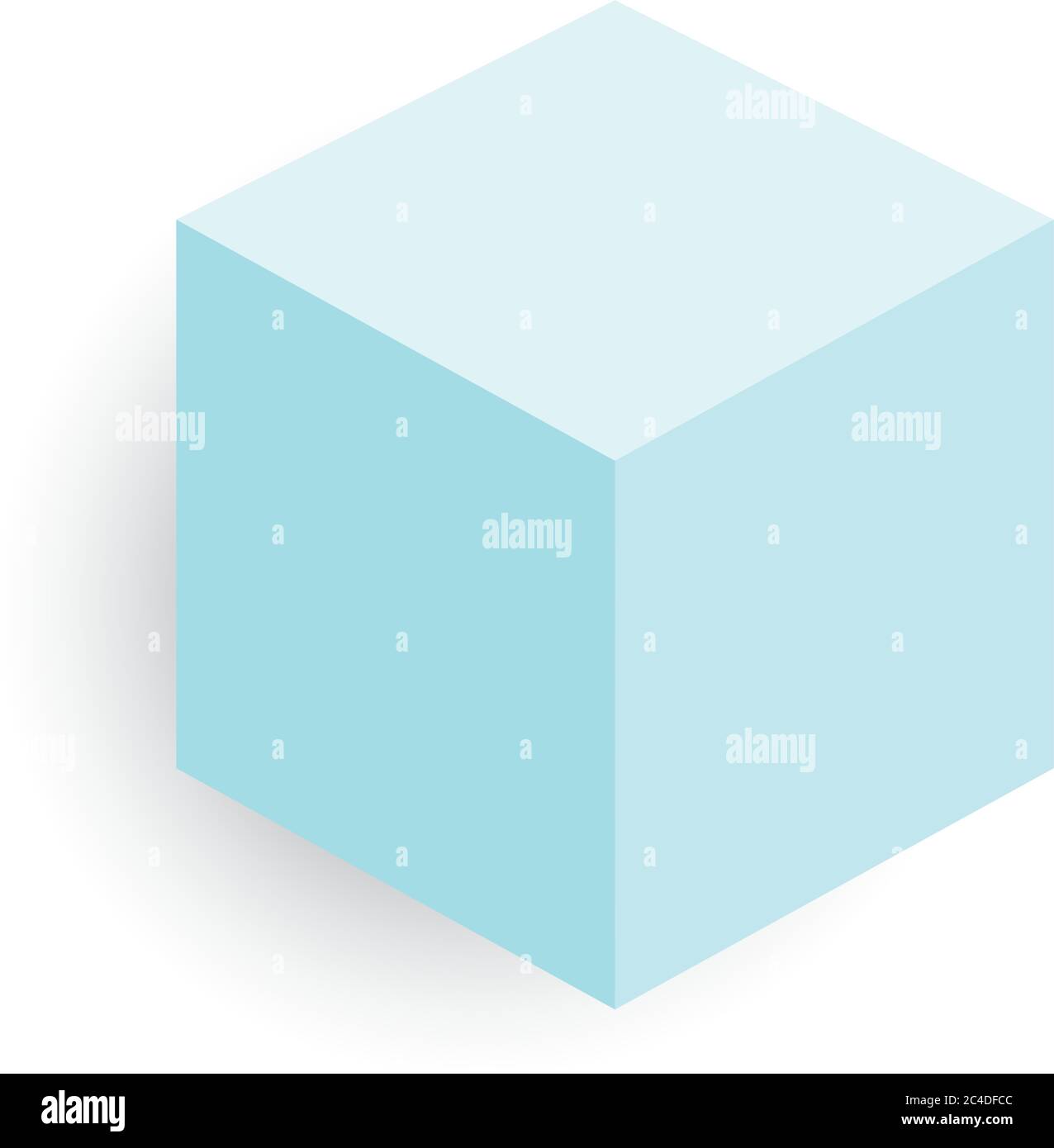Light blue cube. 3D vector object with dropped shadow Stock Vector ...