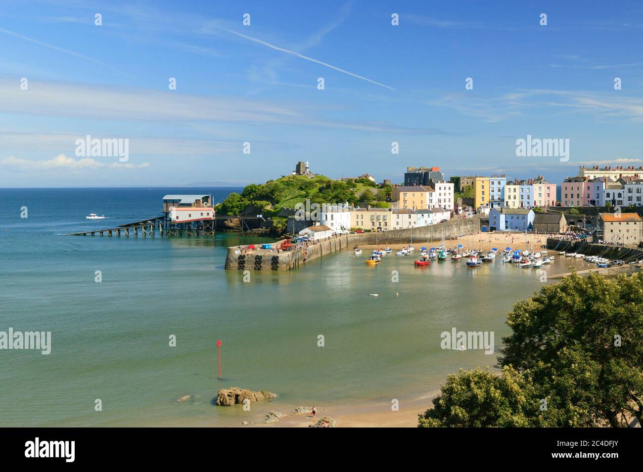 Tenby Harbour & North beach Tenby Pembrokeshire Wales Stock Photo - Alamy