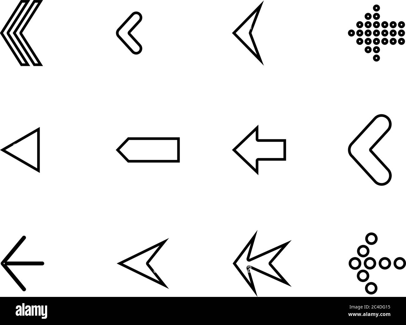 Set of different designed arrows. Simple black flat vector icons Stock ...