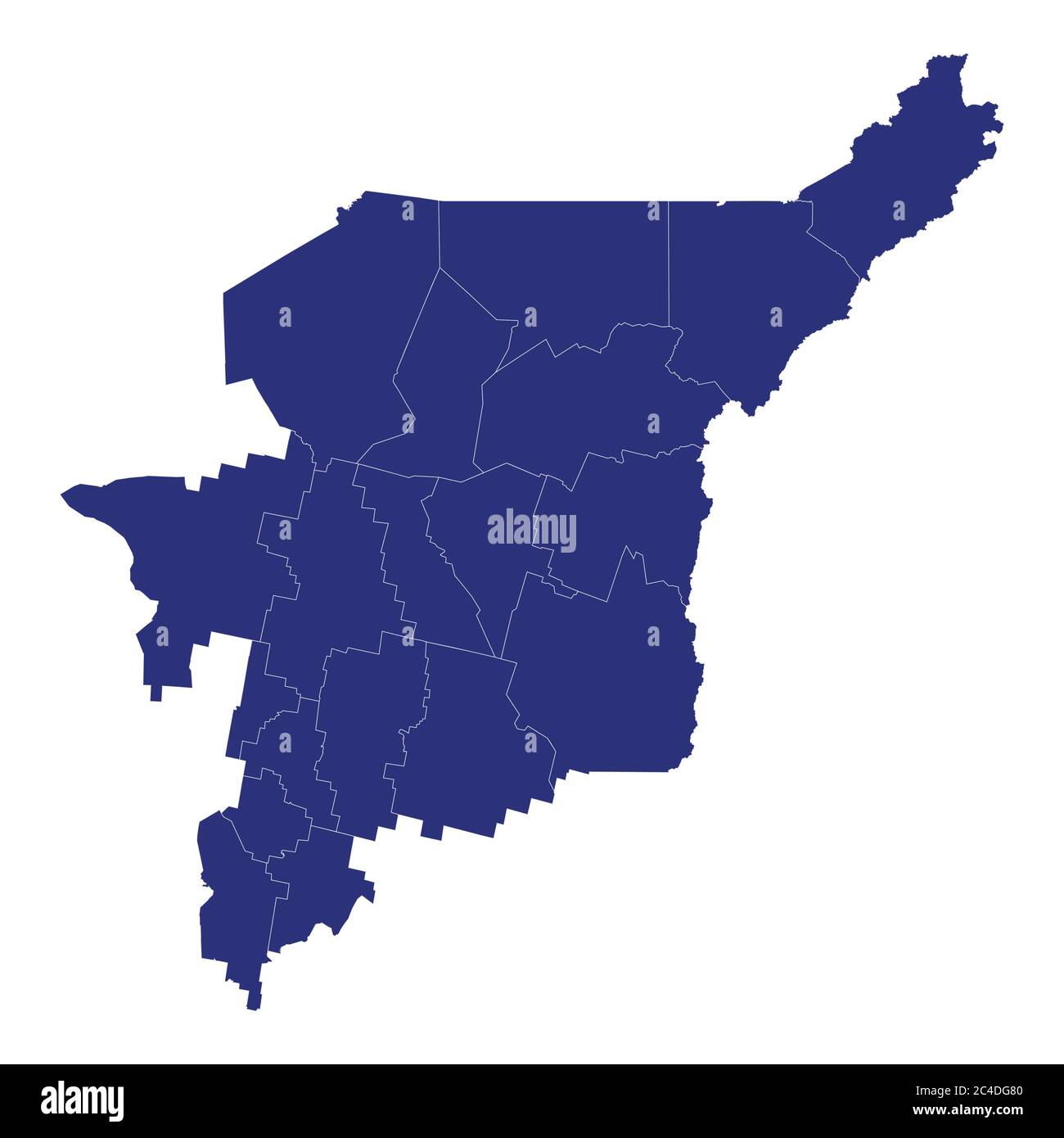 High Quality map of Komi is a region of Russia with borders of the ...