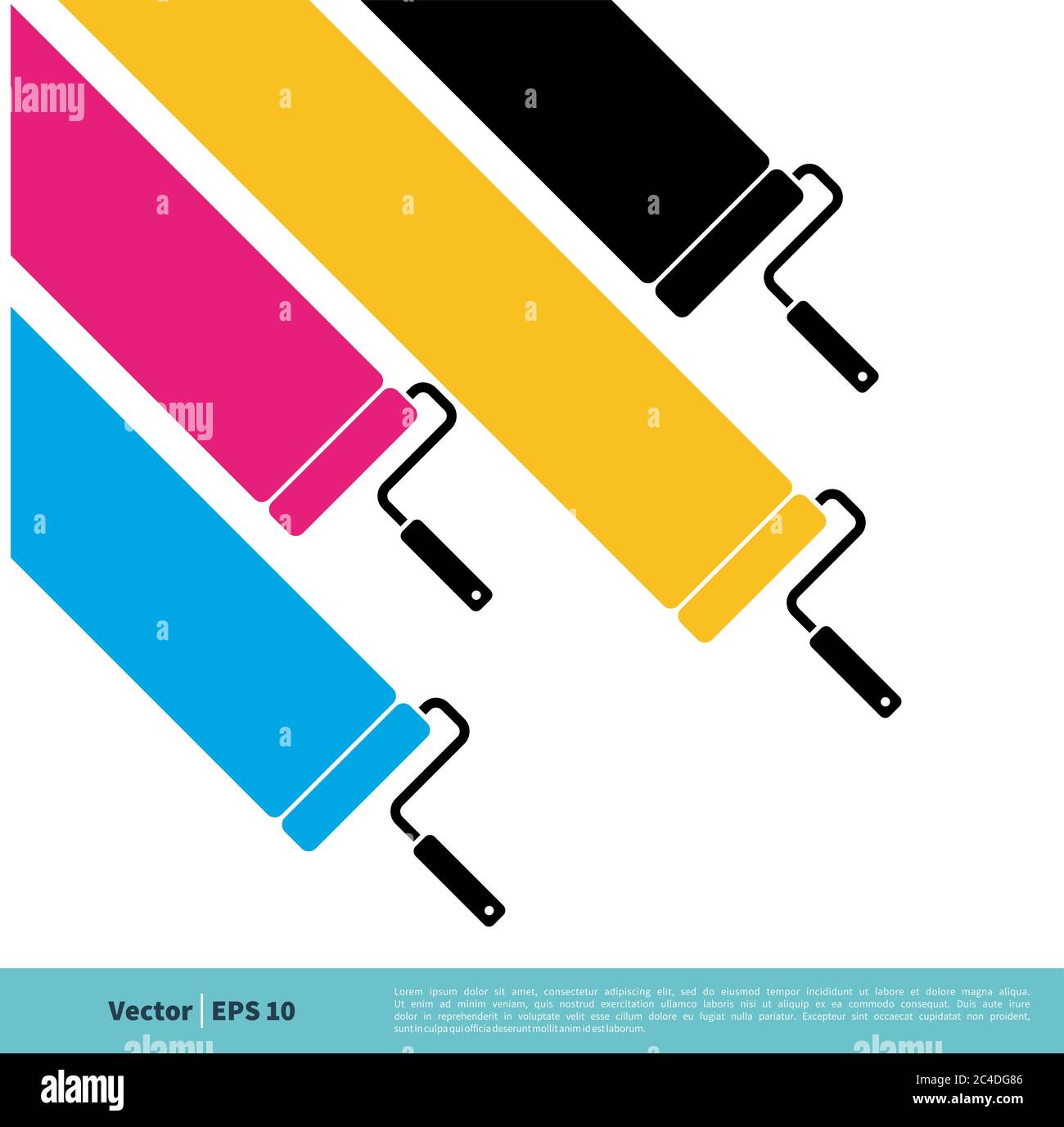 Colorful CMYK Roll Painter Vector Template Illustration Design. Vector ...