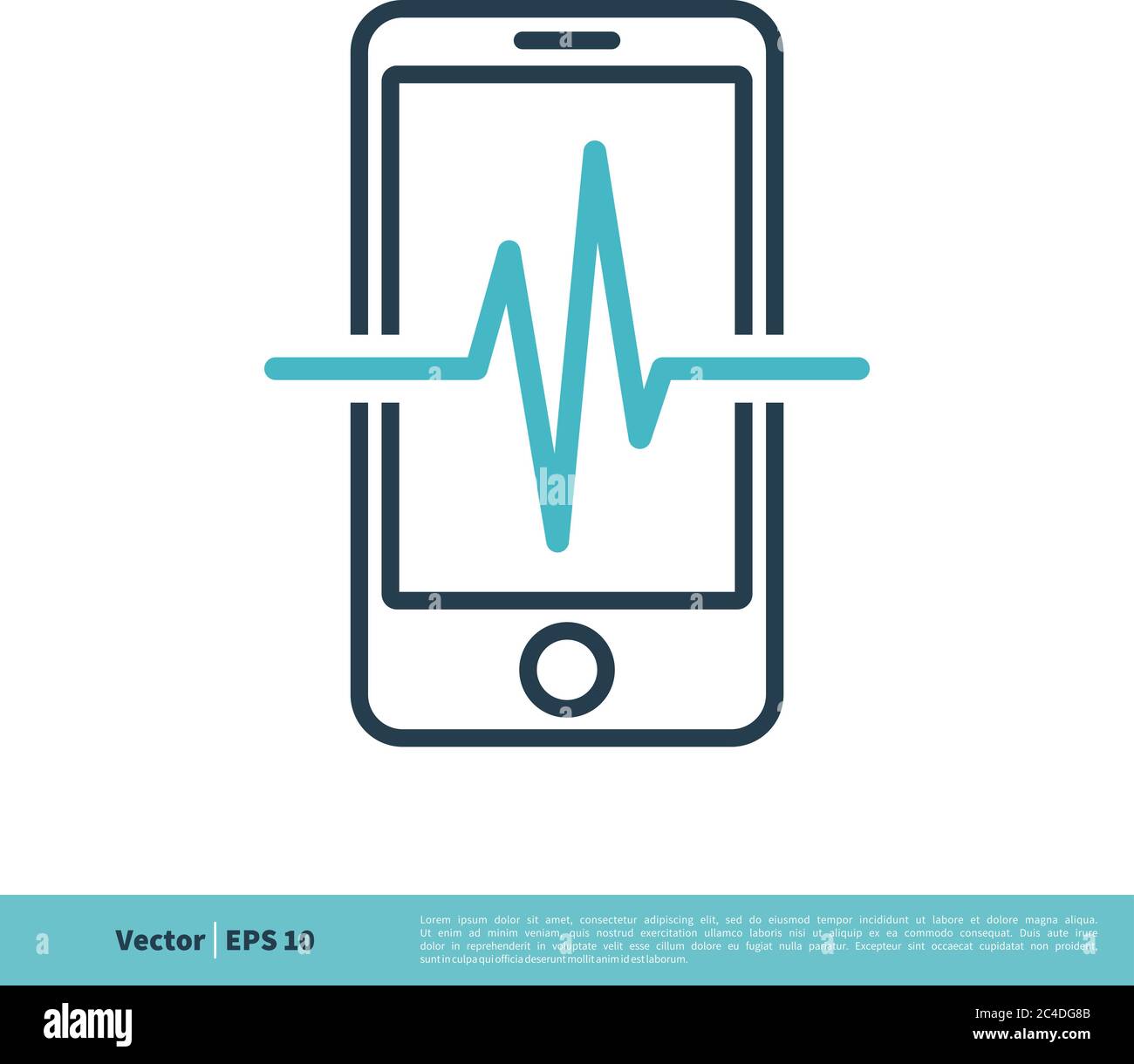 Heartbeat Pulse Medical Smartphone Icon Cardiogram Vector Logo Template ...