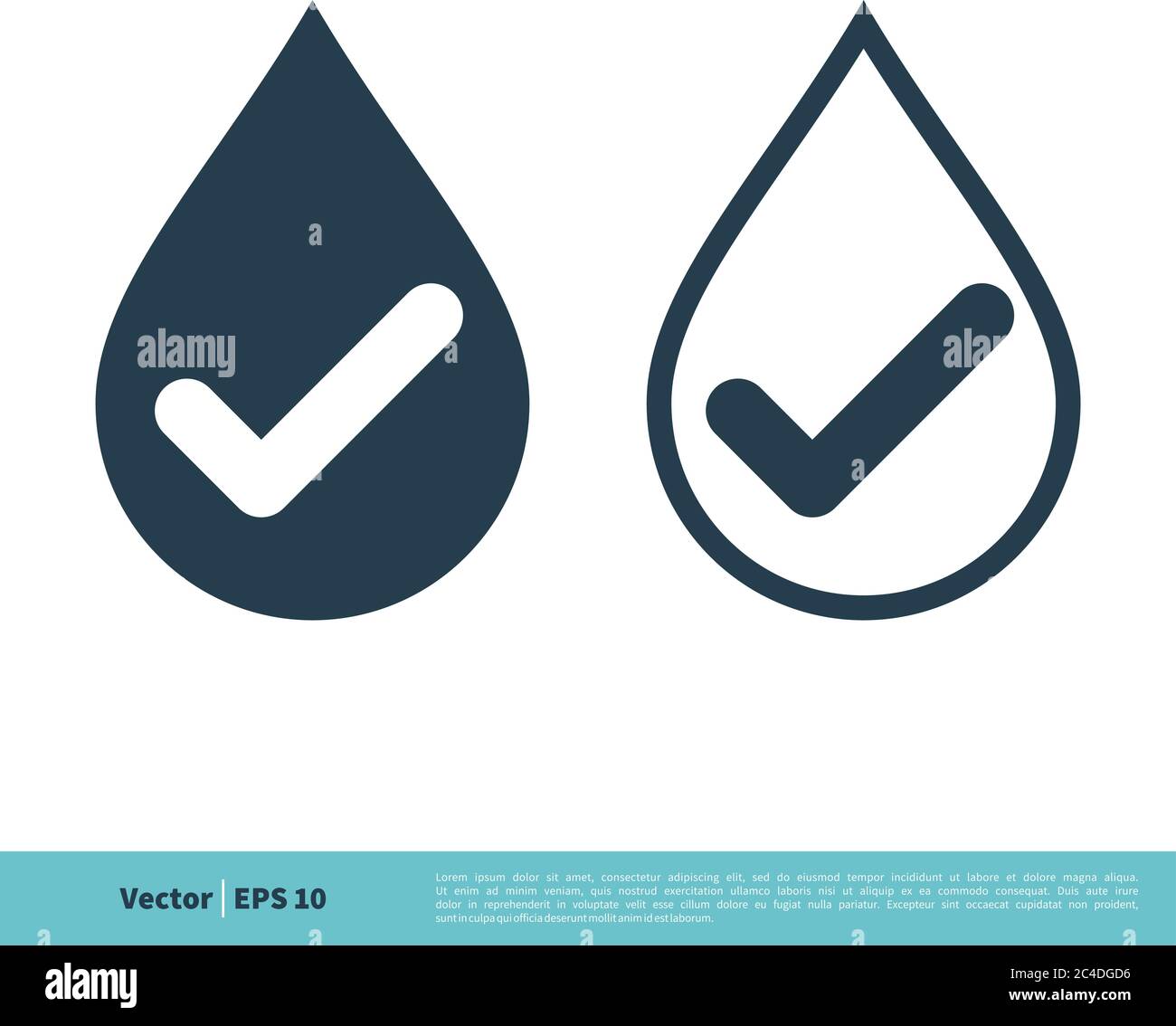 Drop Water Check Mark Icon Vector Logo Template Illustration Design ...