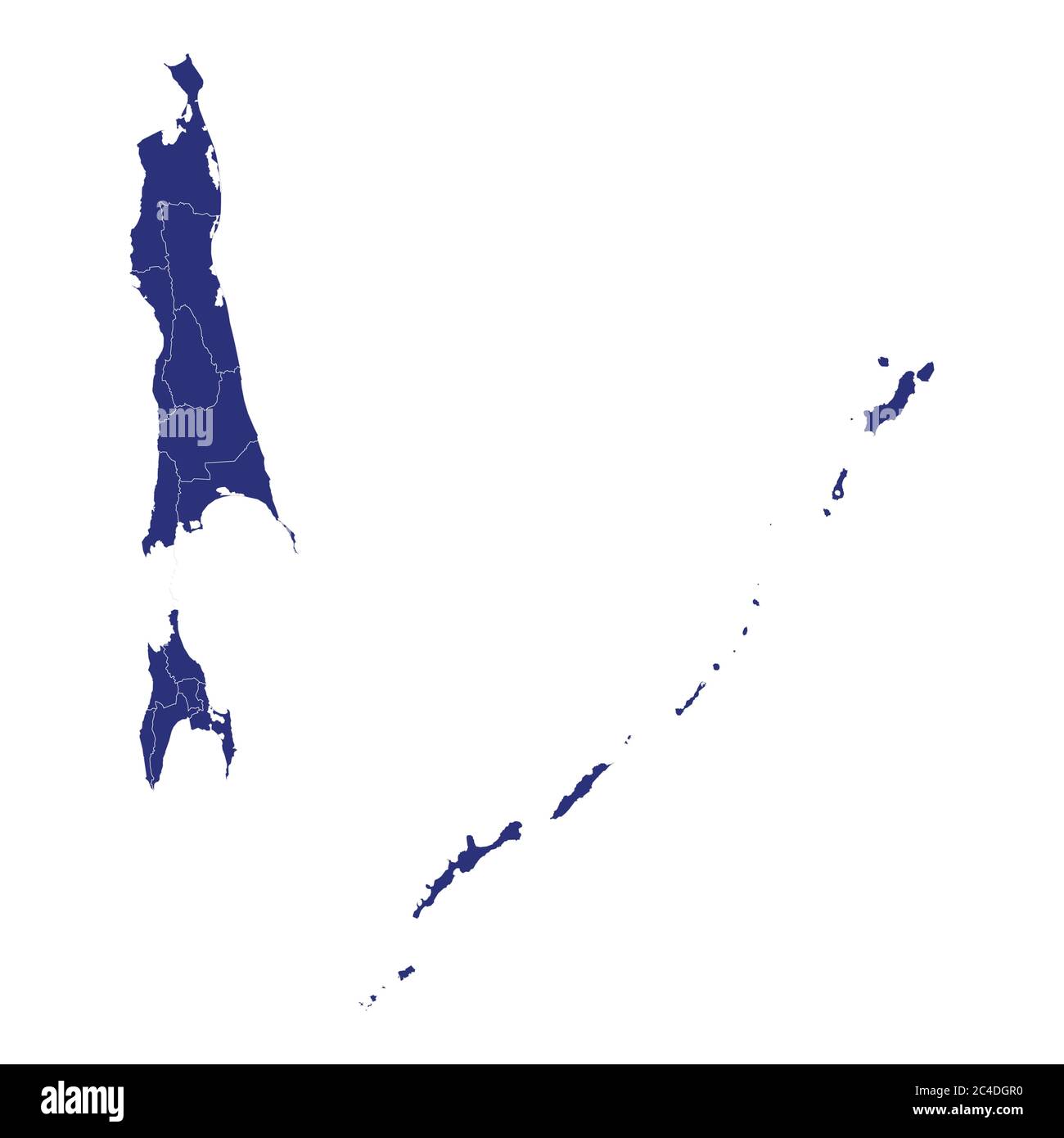 Sakhalin vector outline map hi-res stock photography and images - Alamy