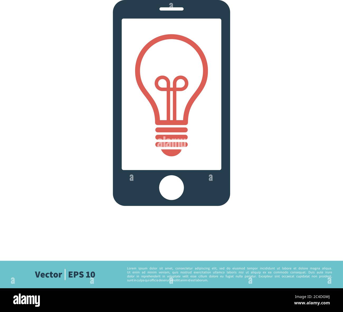Light Bulb Smartphone Icon Vector Logo Template Illustration Design ...
