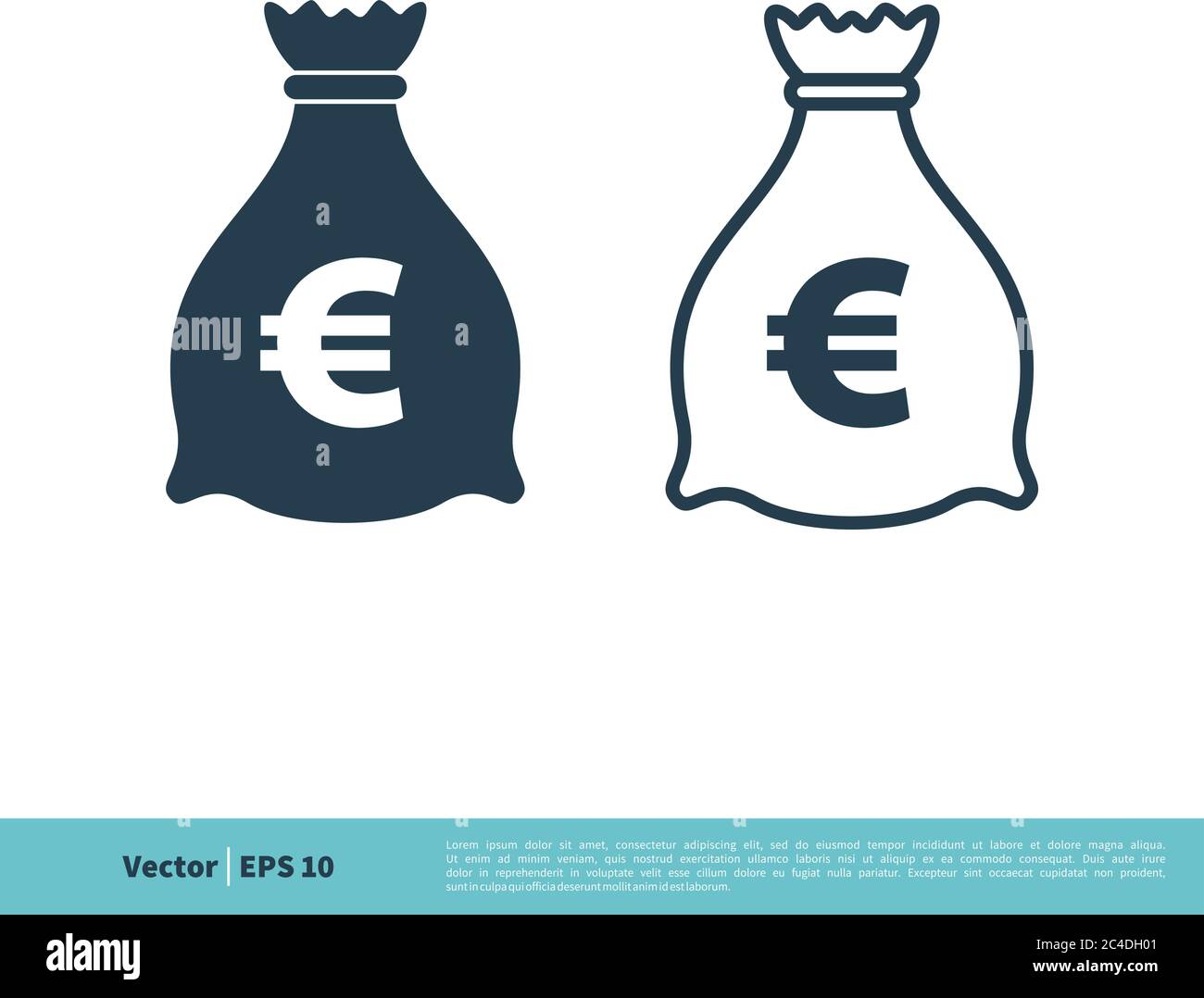 Money Bag Euro Icon Vector Logo Template Illustration Design. Vector ...