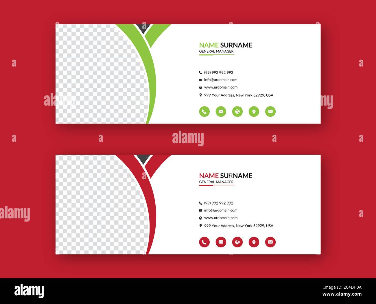 corporate or business email signature design template with photo place ...