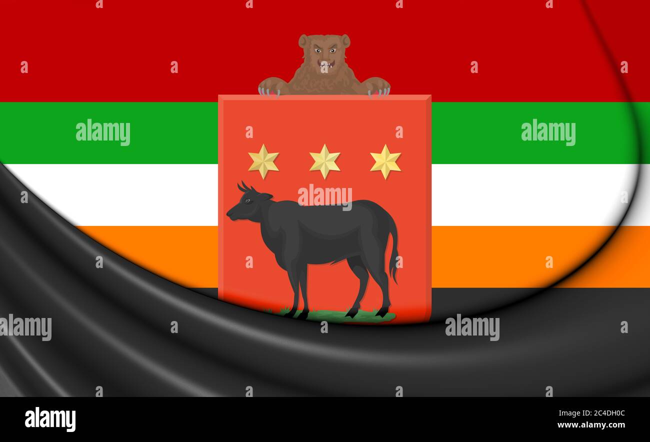 3D Flag of Edam-Volendam (North Holland), Netherlands. 3D Illustration ...