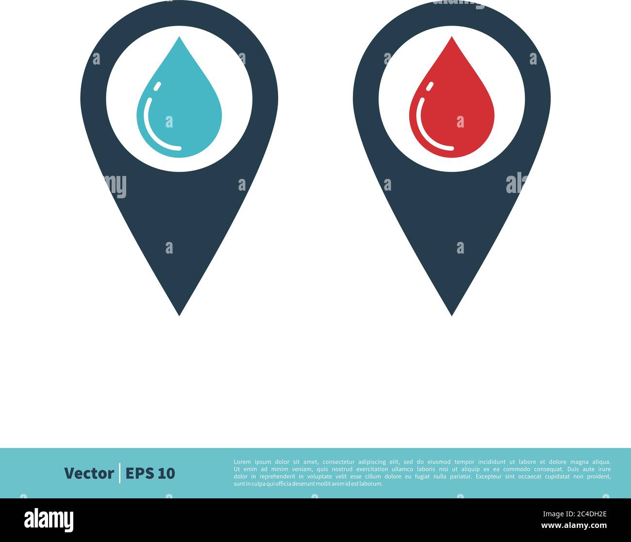Water Sign Point Map Icon Vector Logo Template Illustration Design ...