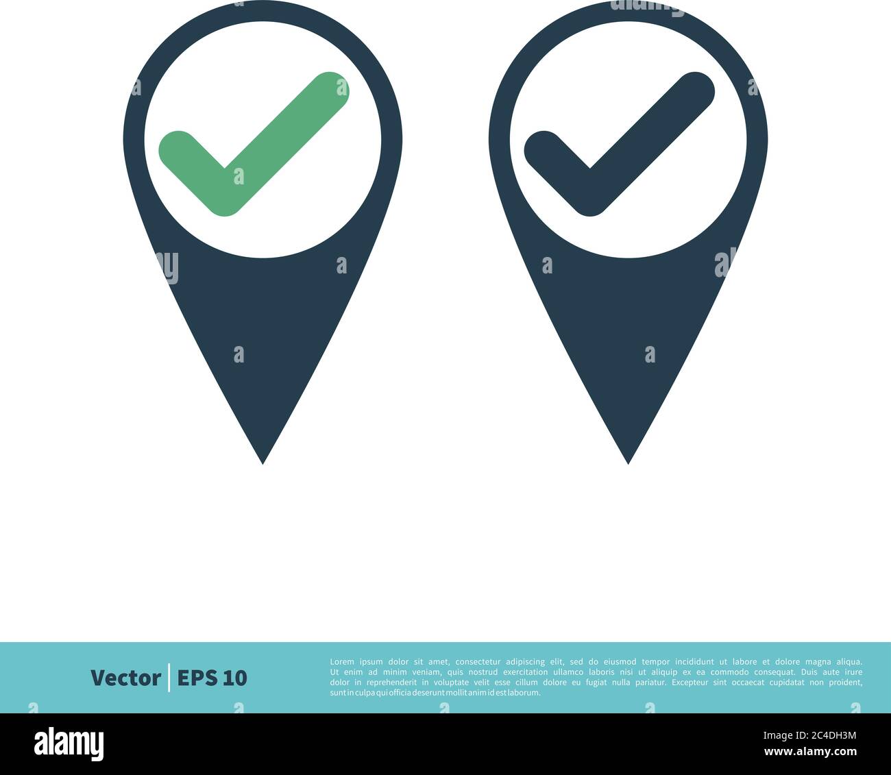 Point Map Check Mark Icon Vector Logo Template Illustration Design ...