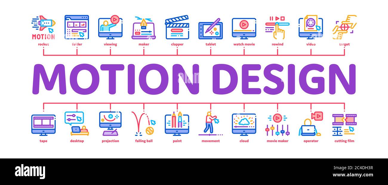 Motion Design Studio Minimal Infographic Banner Vector Stock Vector ...