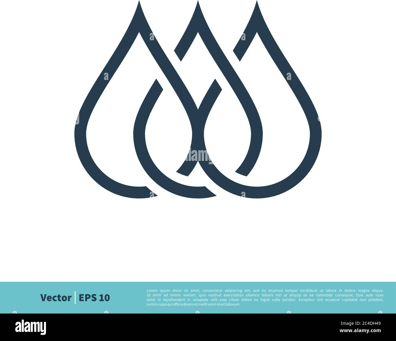 Drop Water Line Art Icon Vector Logo Template Illustration Design ...